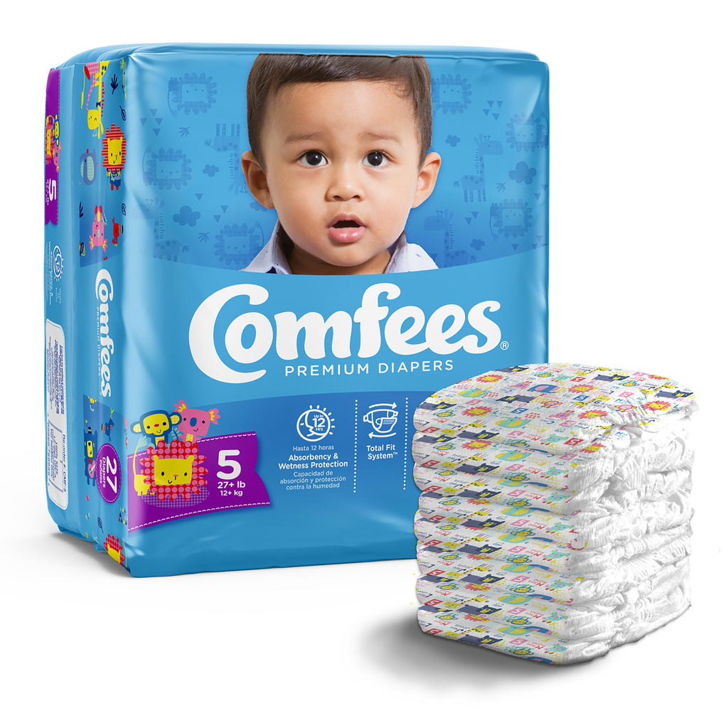 Attends Comfees Premium Baby Diapers, Unisex, Tab Closure, Size 5 ...